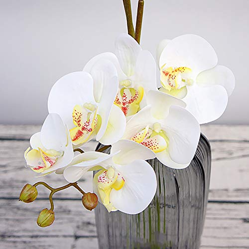 balloonbobo 6 Heads Artificial Phalaenopsis Silk Flower Simulation Fake Plant Wedding Party Home Garden Decor 2#