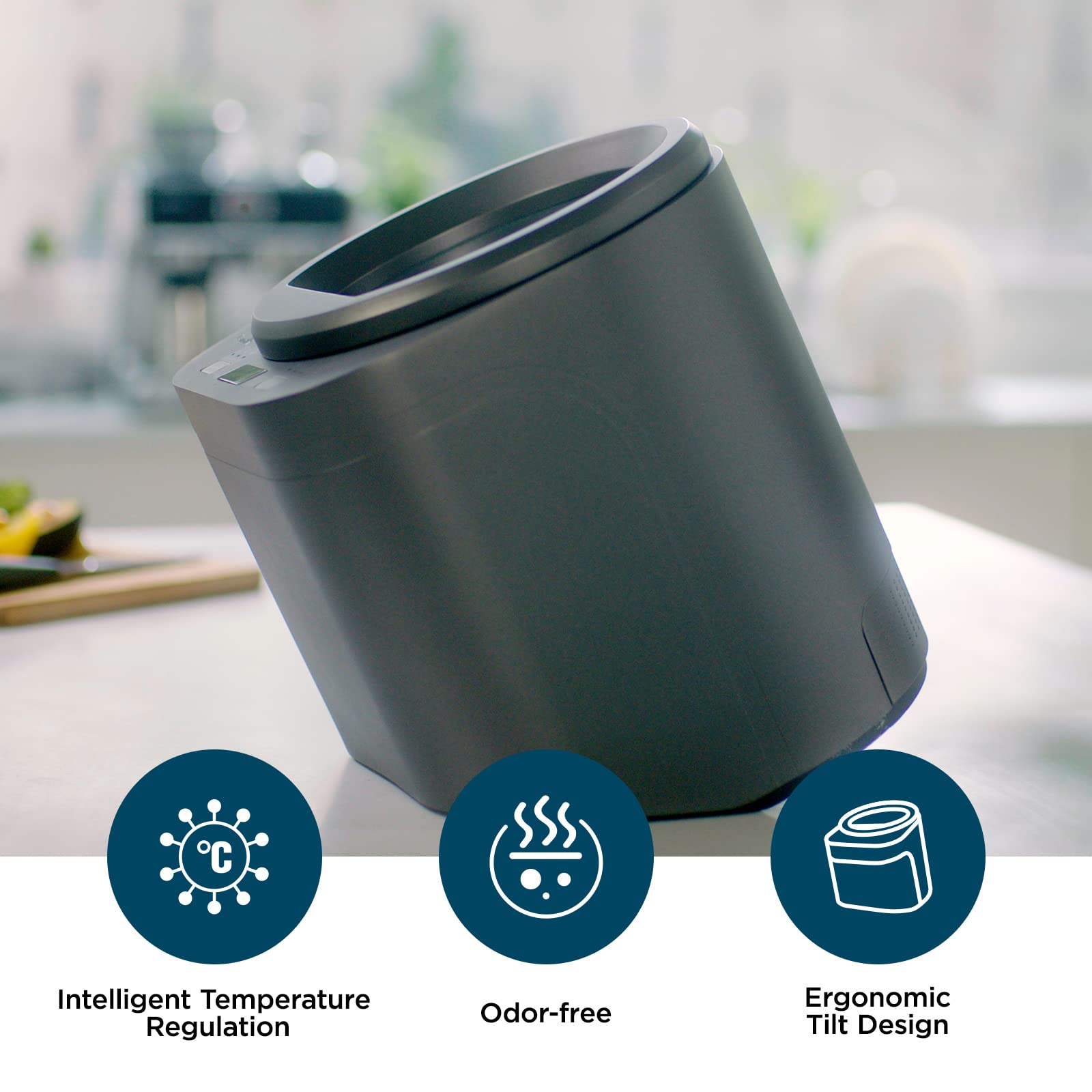 Electric Compost Bin Kitchen, Smart Kitchen Waste Composter, Food Composter Indoor/Outdoor, Food Cycler with 3L Capacity, Compost Machine for Apartment Countertop, Optimized Version V2