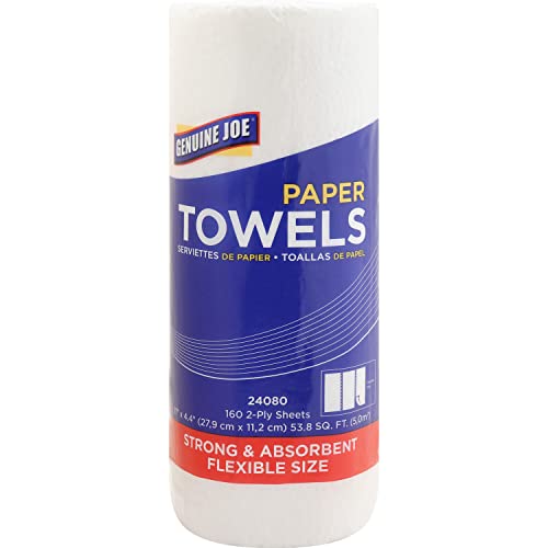 Genuine Joe-GJO24080 2-Ply Household Roll Paper Towels (Pack of 30) - WHITE