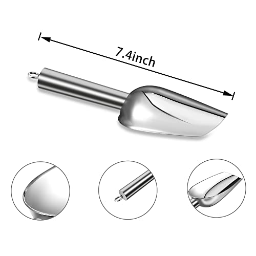 Metal Ice Scoop 5 Oz,Small Stainless Steel Ice scooper for Ice Maker Ice Bucket Kitchen Freezer Bar Party Wedding Pet Dog Food, Small ice scoop For Multi Purpose Use Dishwasher Safe