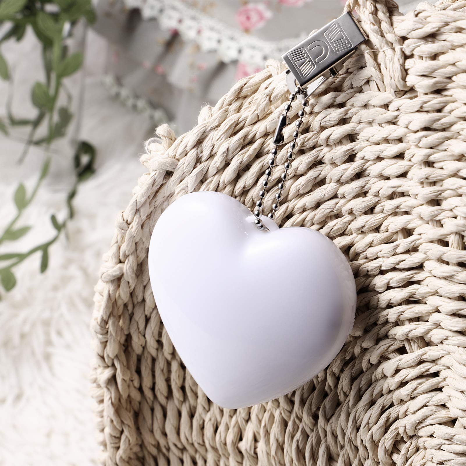 SOLUSTRE Purse Light Handbag Light Heart Shape LED Activated Night Light Women Girls Handbag Accessories White