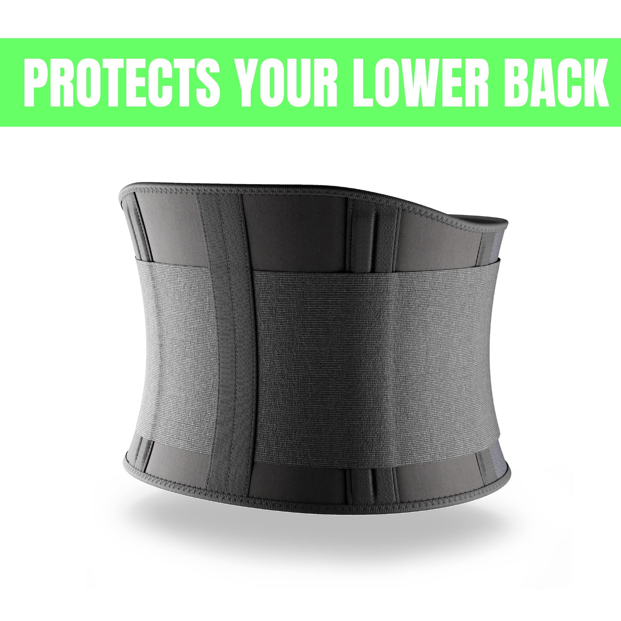 Back Brace Support Belt for Lower Back Pain by Zofore - L/XL - Sciatica, Herniated Disc, and Injury Recovery, Supportive Compression with Lumbar Support Strips for Men Women, Breathable Neoprene