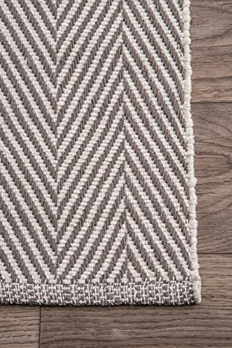 nuLOOM Hand Loomed Kimberley Area Rug, 4' x 6', Grey