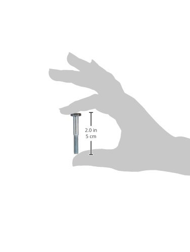 Steel Hex Bolt, Grade 2, Zinc Plated Finish, Hex Head, External Hex Drive, Meets ASME B18.2.1/ASTM A307, 2" Length, Partial Thread, 1/4"-20 UNC Threads (Pack of 100)