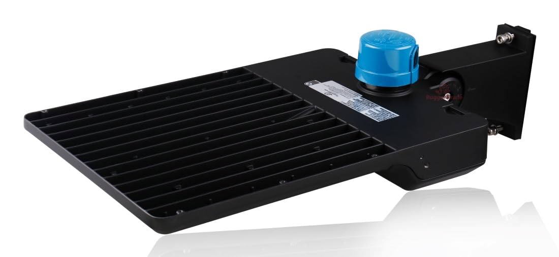 RuggedGrade 300W - Revati II Series LED Parking Lot Light with Photocell - 43,200 Lumen - Color Selectable 3K/4K/5K - Arm Mount - Black