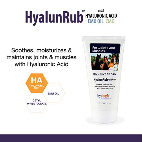 Hyalogic HA Joint Cream for Horses 6 oz Hyaluronic Acid Soothes Equine Joints and Muscles - HyalunRub