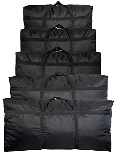 DoYiKe Extra Large Storage Duffle Bag with Zippers and Handles, Black Big Foldable Duffle Bag for Travel-130L