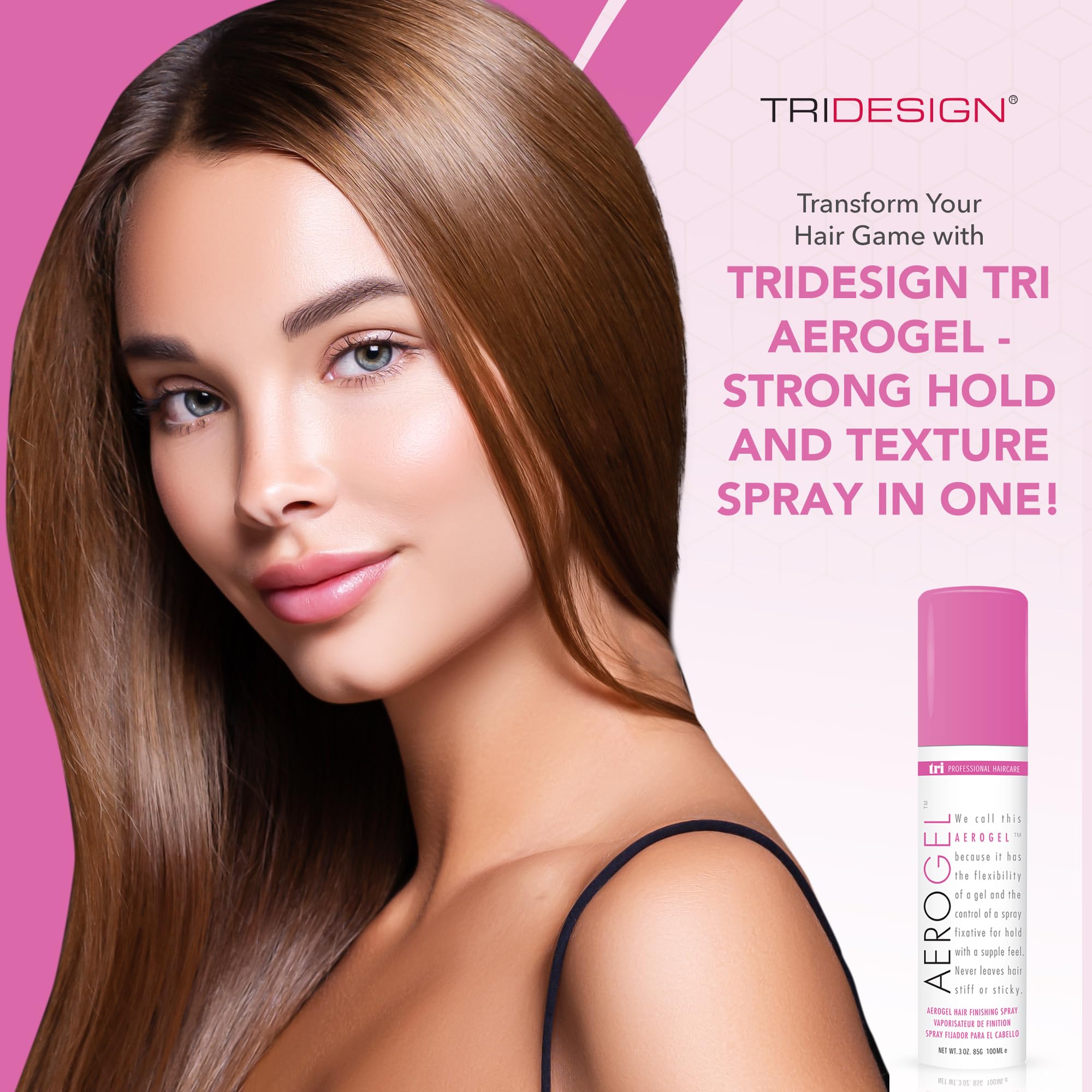 TRI Design Aerogel Hairspray - Extra Hold, Free & Clear Hairspray for Men and Women, Volume Fixer & Non-Sticky Essentials, Flexible Hold Bottle, Scented - (3oz, Pack of 1)