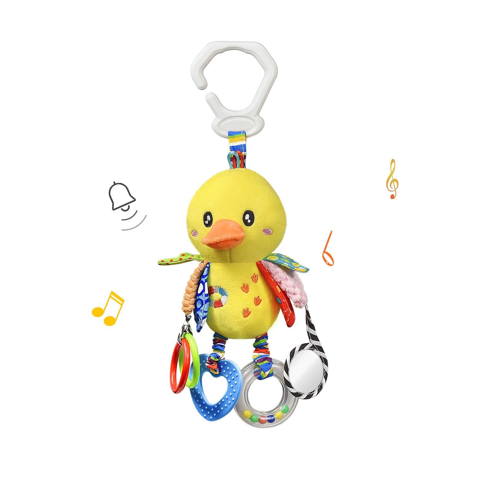 Baby Rattles Toys with Teether,Bed Bell for Toddler in pram,Gifts for Baby Aged 3 Months or More (Bird)