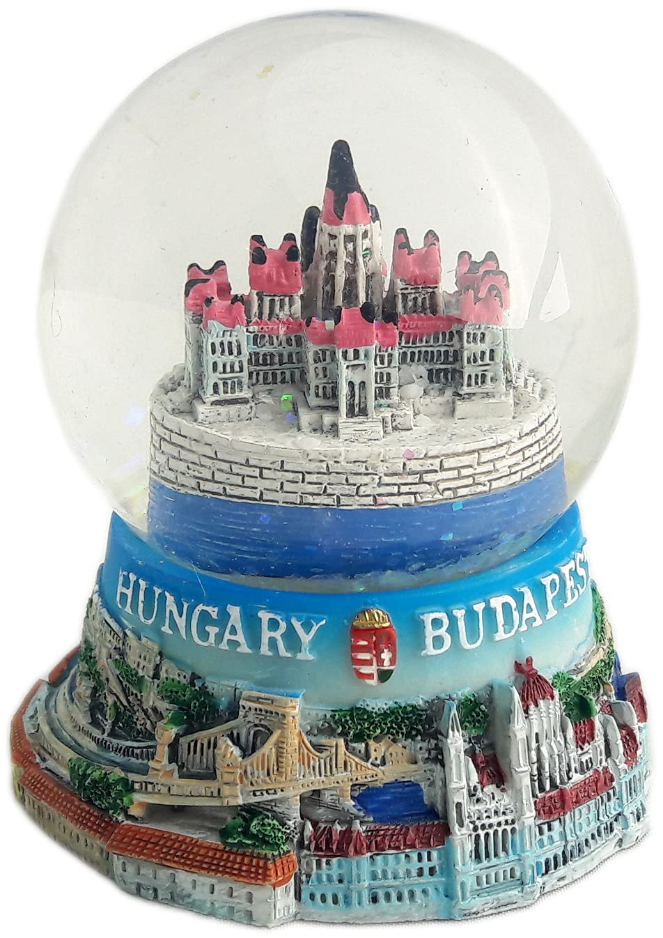 Souvenir Snowdome Hungary Budapest Snowglobe Hungarian Parliament Building 93mm