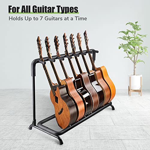 AW 7 Seven Holder Multi Guitar Folding Stand Band Stage Bass Acoustic Guitar Display Rack