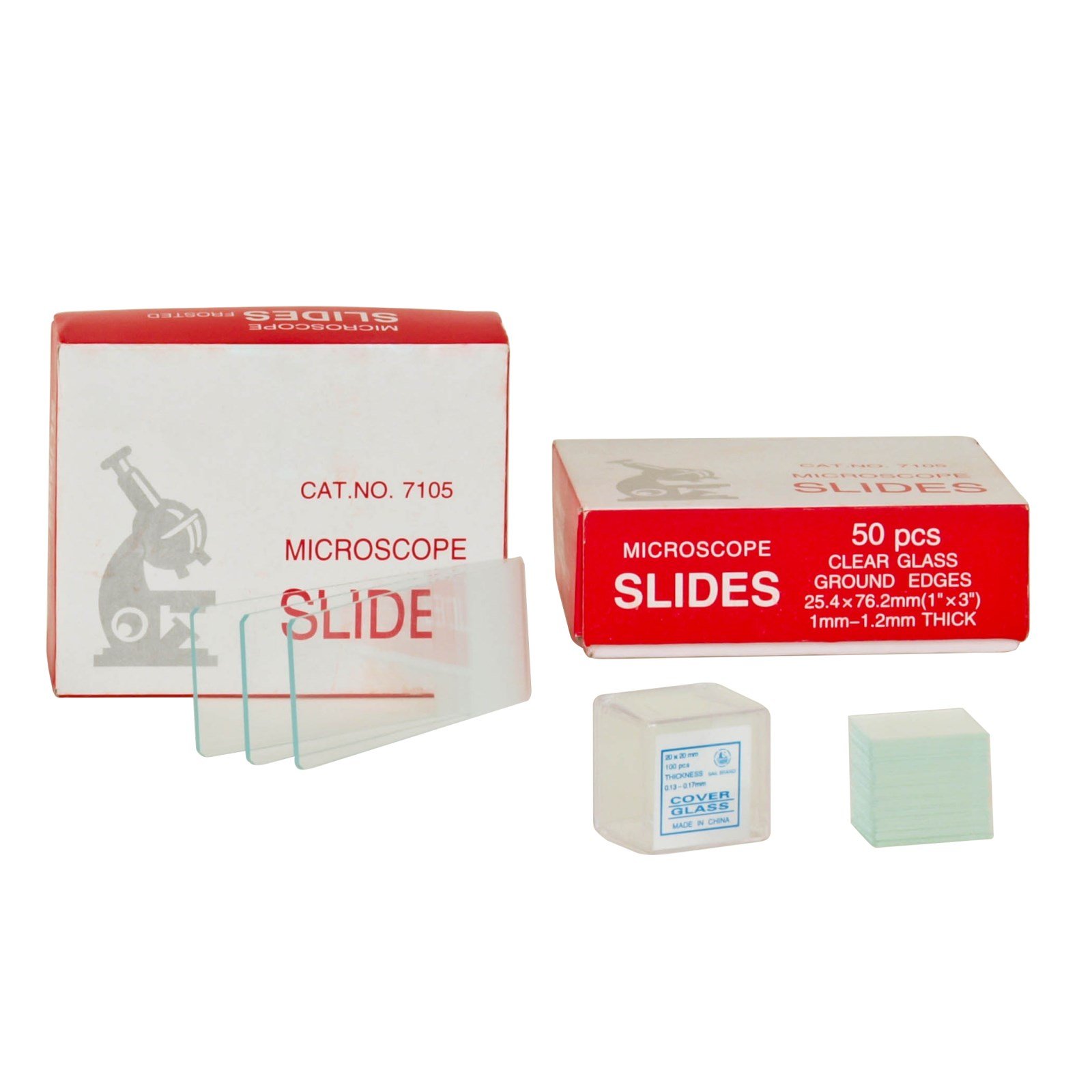 OMAX XA960506 100 Piece Blank Glass Frosted Slides and 100 Piece Cover Slips