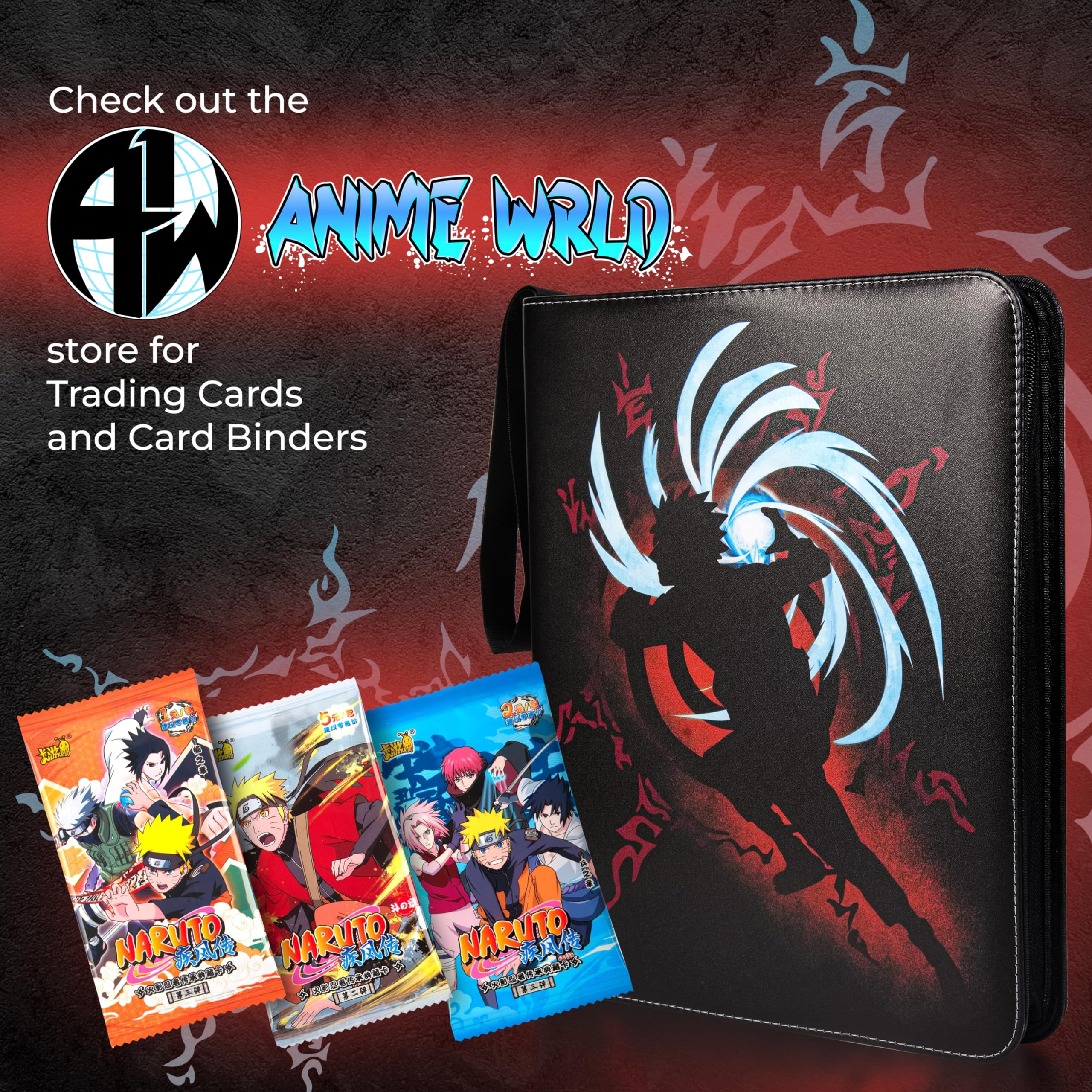 AW Anime WRLD Ninja Cards Booster Box - Official Anime CCG Collectable Playing/Trading Card Pack - TIER 1 - (Flash 10 Packs)