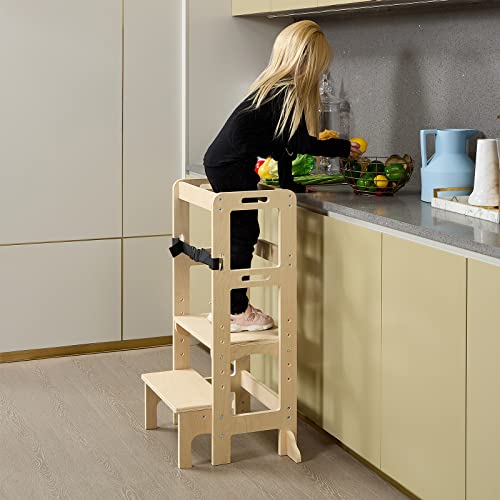 Scolyk Learning Tower for Toddlers 1-3 :Toddler Tower Kitchen Helper Stool for Toddlers,Toddler Kitchen Stool Helper,Toddler Step Stool Kitchen Helper,Toddler Stool for Kitchen Counter