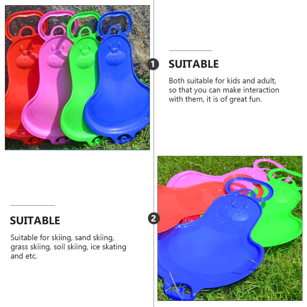 BESPORTBLE Lawn Sleigh 2pcs Snow Sleds Lightweight Flying Carpet Portable Rolling Snow Slider Disc Toy Snow Saucer Sleds Random Color Flying Carpet Sled
