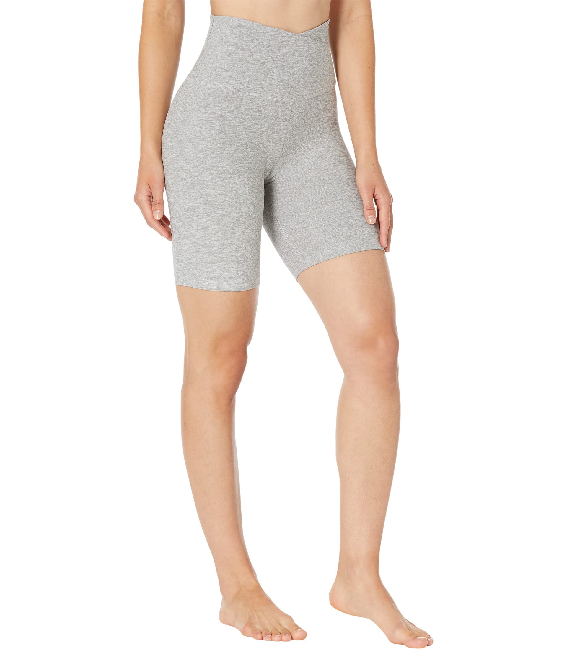 Beyond Yoga Spacedye at Your Leisure High Waisted Biker Shorts Silver Mist LG (US Women's 10-12)
