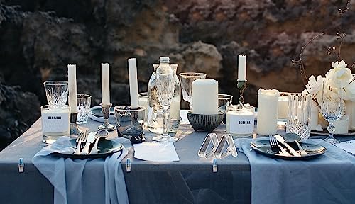 GERILKAI 16 Pcs Tablecloth Clips - Clear Plastic Table Cloth Hold Clips -Outdoor Tablecloth Clips for Home Wedding Party Indoor Outdoor Events