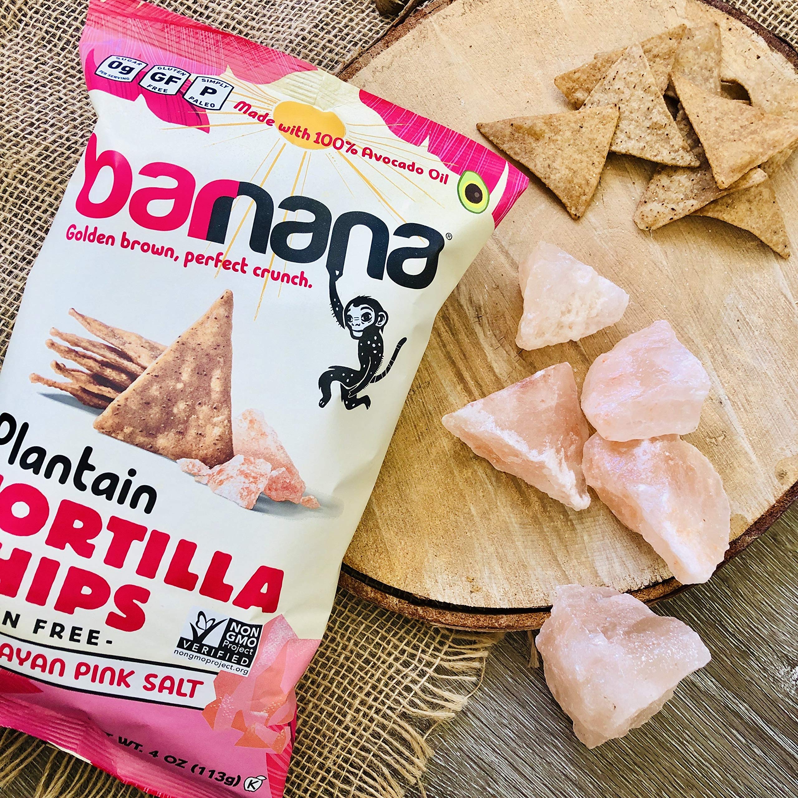 Barnana Grain-Free Plantain Tortilla Chips β Himalayan Pink Salt β 4 Ounce, 1 Pack β Gluten-Free, Corn-Free, Paleo β Golden Brown, Perfect Crunchy Snack - Made With 100% Avocado Oil