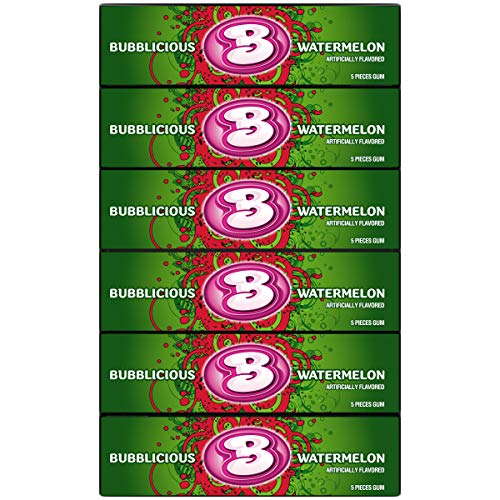 Bubblicious Watermelon Gum, 18 Packs of 5 Pieces (90 Total Pieces)