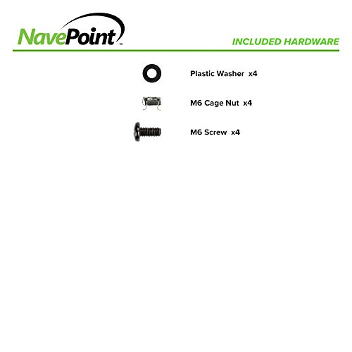 NavePoint 1U Rack Mount Cable Management Panel with Tidy Brush Slot for Cable Entry for 19-Inch Rack Or Cabinet Black