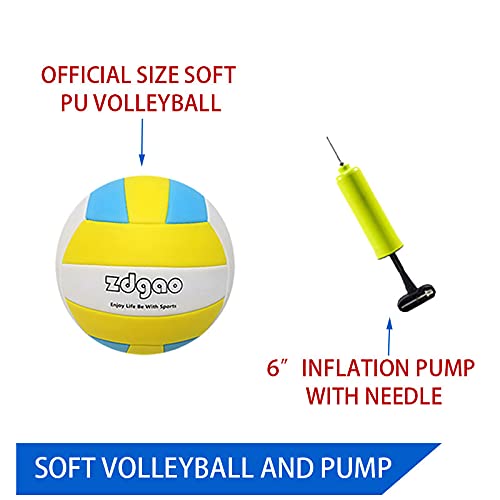 Badminton & Volleyball Combo Set - Professional Volleyball Net for Lawn, Backyard, Easy Set up Volleyball Set with Carry Bag, Boundary Line | Come with Flying Discs for Family Fun