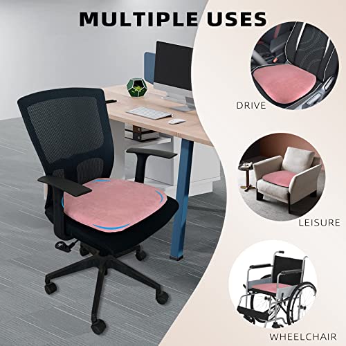 B&DOG XSIN Car Seat Cushion Comfort Memory Foam, Sciatica Pain Relief,Improve Driving View Suitable,for Car Driver Seat Office Chair Home Use Seat Cushion(Pink)