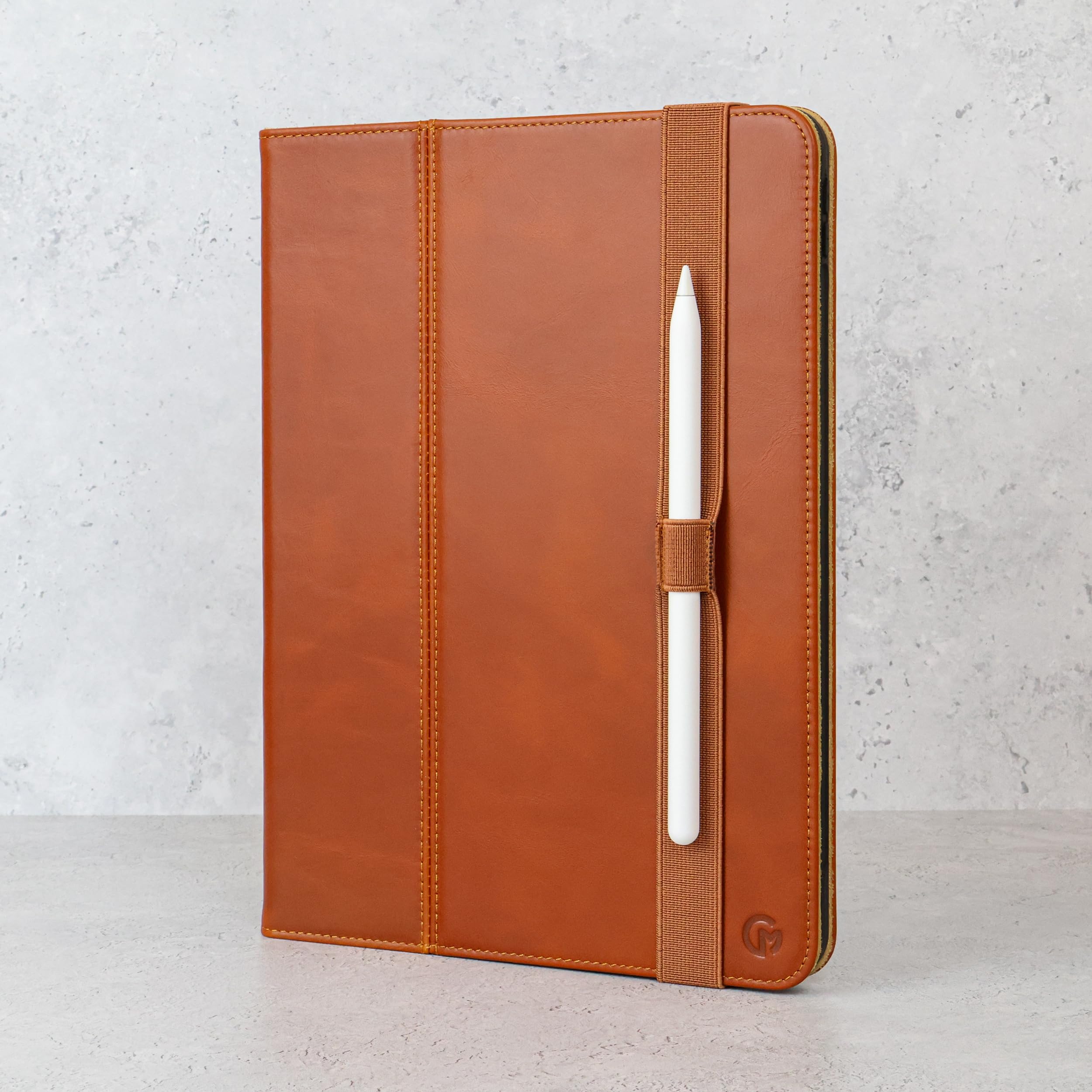 Casemade Real Leather Case Compatible with iPad 10.9β 10th Gen (2022) - Full-Grain Leather Cover, Auto Sleep/Wake, Dual Stand Position (Tan)