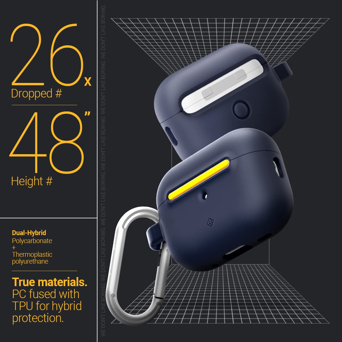 Caseology Nano Pop for Airpods Pro 2 Case [Keychain Carabiner Included] Designed for Airpods Pro 2nd Generation (2022)(2023) - Blueberry Navy