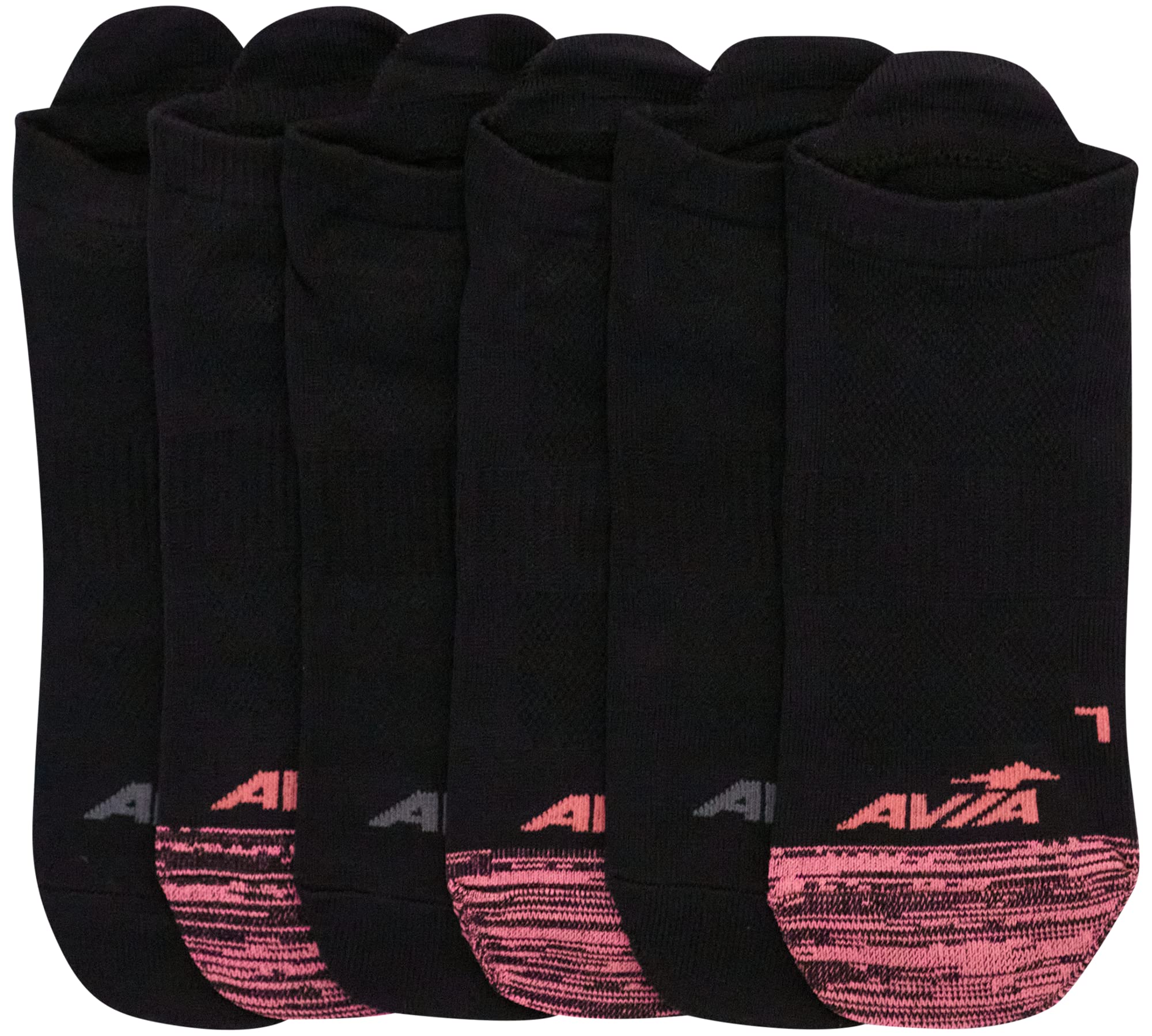 Avia Women's No Show Low Cut Running Socks (6 Pack), Size 4-9, Purple