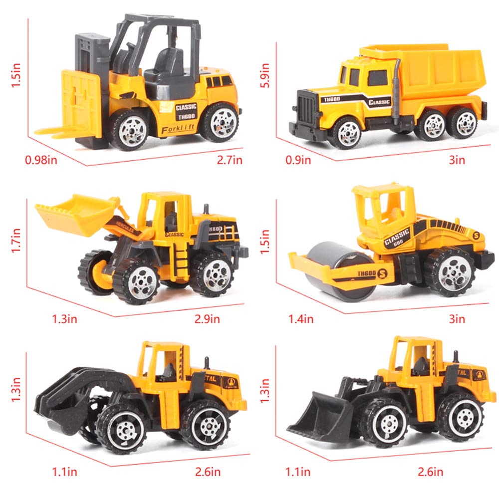 Jenilily Construction Toys Truck Die-cast Vehicle Transporter Car Set Excavator Dump Truck Digger Backhoe for Boys Kids 3 4 5 Years Old