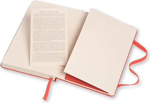 Moleskine Classic Notebook, Pocket, Ruled, Coral Orange, Hard Cover (8051272893571)