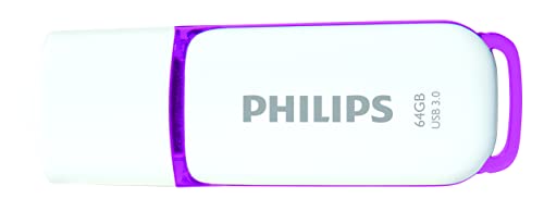 PHILIPS High Speed 64GB Flash Drive, Snow Edition USB 3.0 - White/Purple, 100MB/s