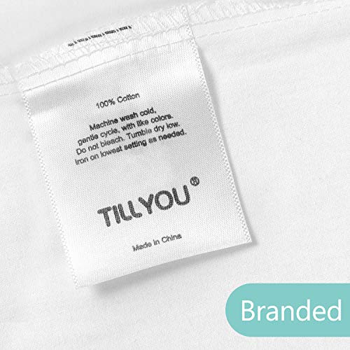 TILLYOU Toddler Bed Pillow with Pillowcase, Ergonomic Cotton Baby Pillow for Sleeping,Kids Travel Pillow with Case, 13”x18”, White