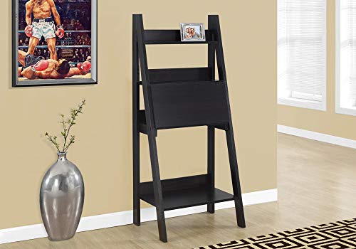 Monarch Specialties Tryy Ladder Desk - Bookcase - Wall Bookshelf - Stand Shelf, 61"H, Cappuccino
