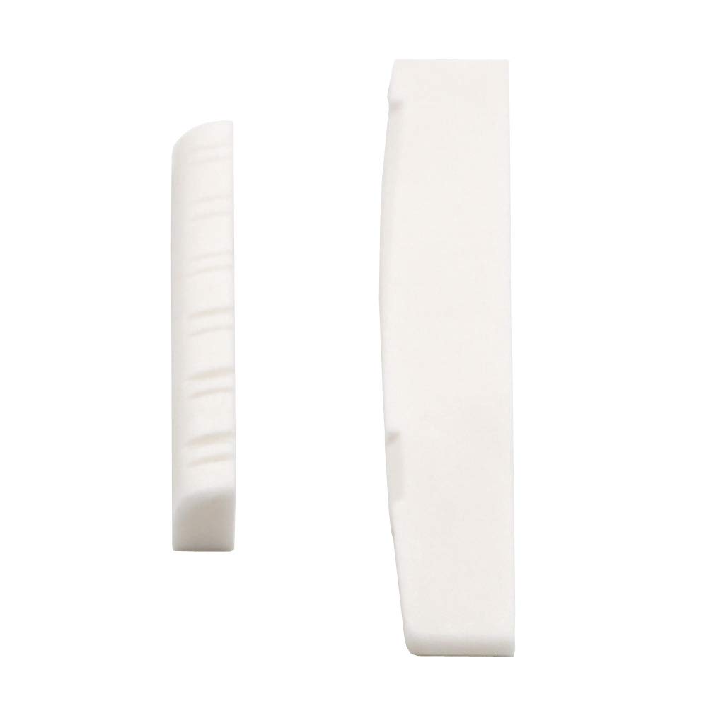DISENS 12 String Guitar Saddle and Nut Slotted Real Bone Neck Nuts, Acoustic Guitar Bridge Parts Replacement & Accessories