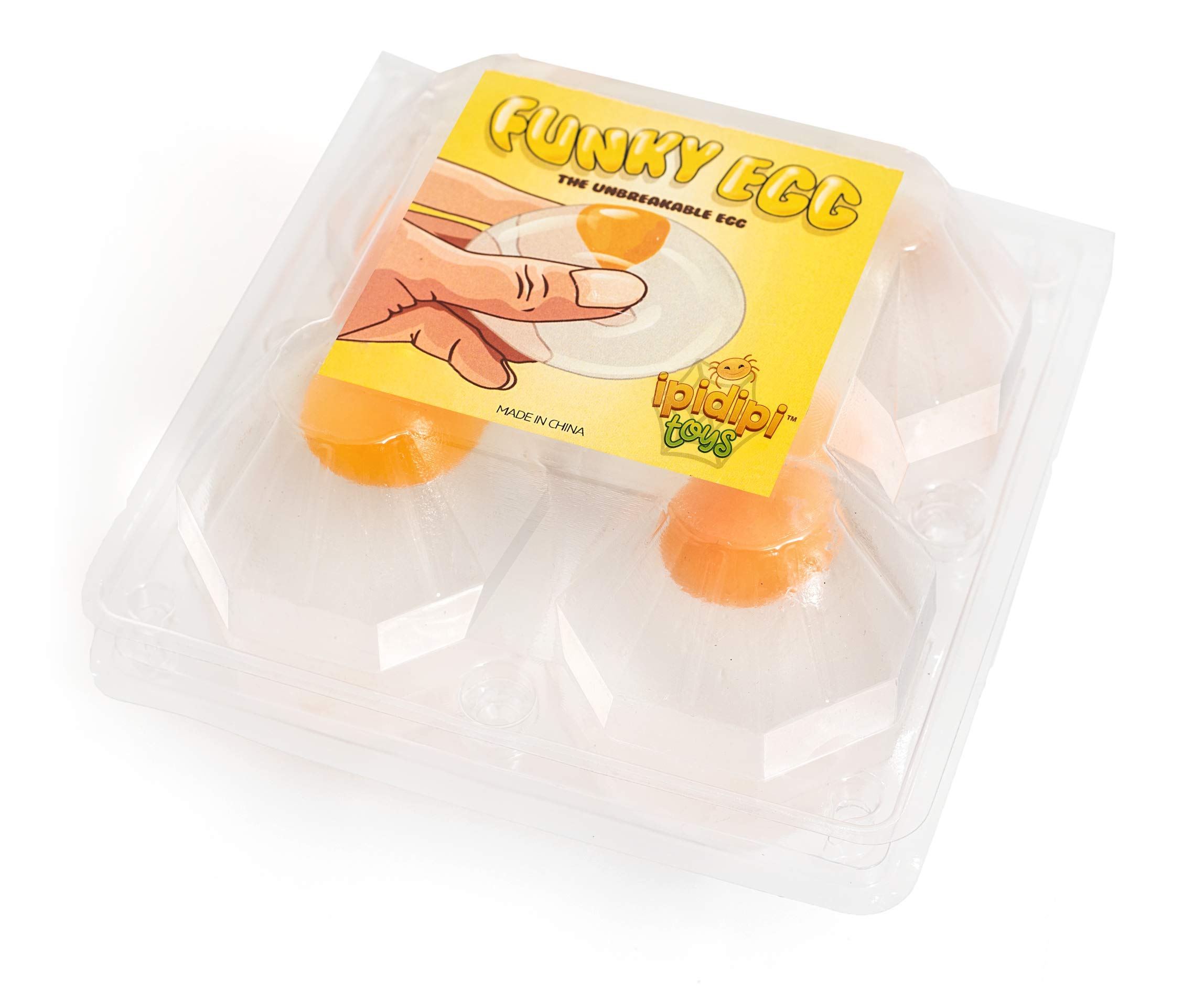 Funky Egg Splat Ball Squishy Toys | 4 Pack | Stress Relief Eggs Yolk Balls Squishies Fun Toy for Children | Anxiety Reducer Sensory Play | Tension Relief for Adults & Help for Autism & ADHD