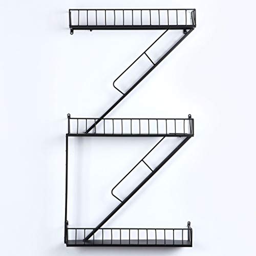 JYXCOSHELF Home Shelves, Wall-Mounted Shelving Units Loft Retro Industrial Wind Staircase Wrought Iron Rack Bar Cafe Restaurant Decoration Storage Shelf,Storage Racks