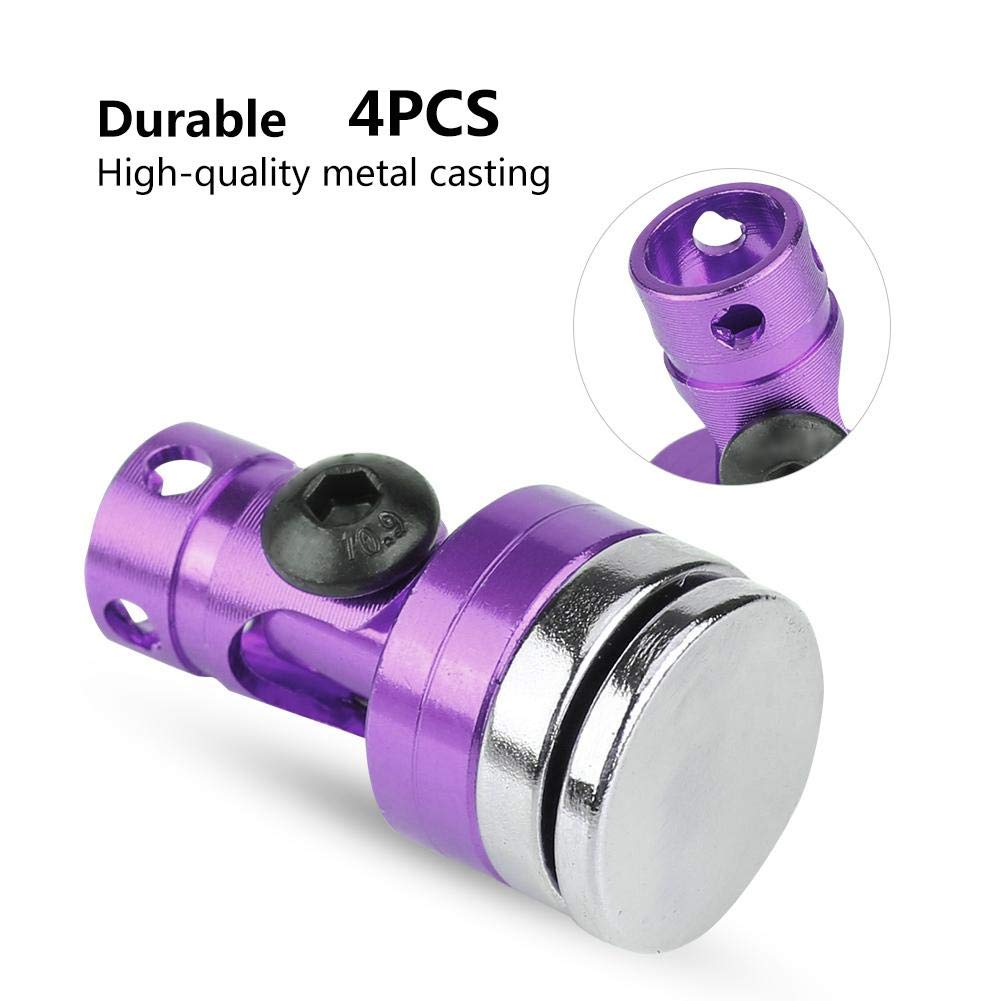 Dilwe 4Pcs Body Post Mount, Aluminum Magnetic Invisible Body Post Mount for SCX10 4WD 1:10 RC Car(Purple)