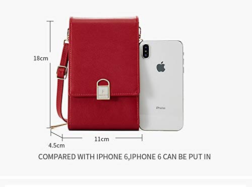 Hooshion Crossbody Cell Phone Purse for Women, Mini Shoulder Bag Wallet with Credit Card Slots (Pink)