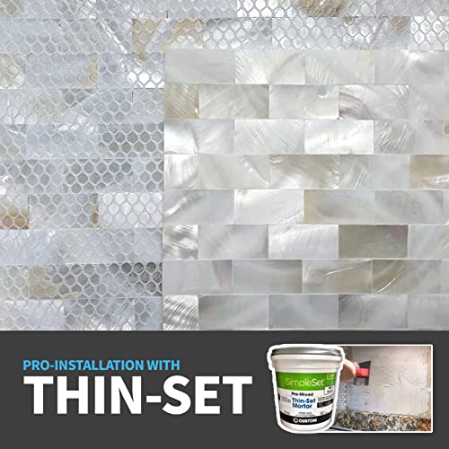 Art3d Bathroom Backsplash Mother of Pearl Backsplash Shell Mosaic Tile for Kitchen Shower Tub Sink Bathroom Tile (6, White-Mortar)