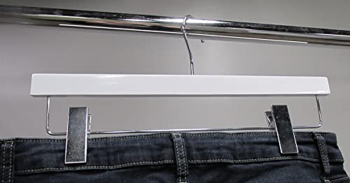 NAHANCO 20514RC Wooden Pant/Skirt Hanger, 14", High Gloss White Finish (Pack of 100)