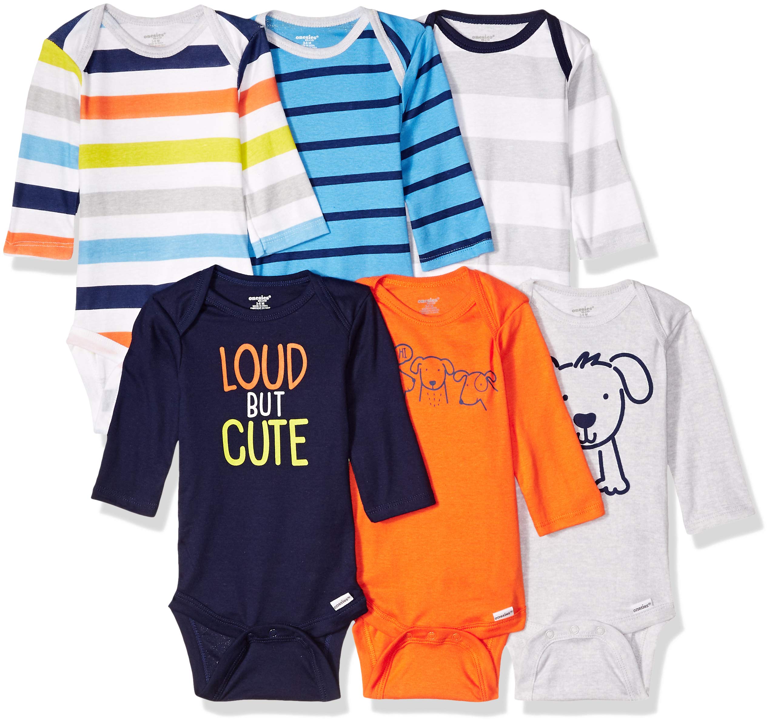 Onesies BrandUnisex Baby6-Pack Long Sleeve Bodysuitsdog12 Months