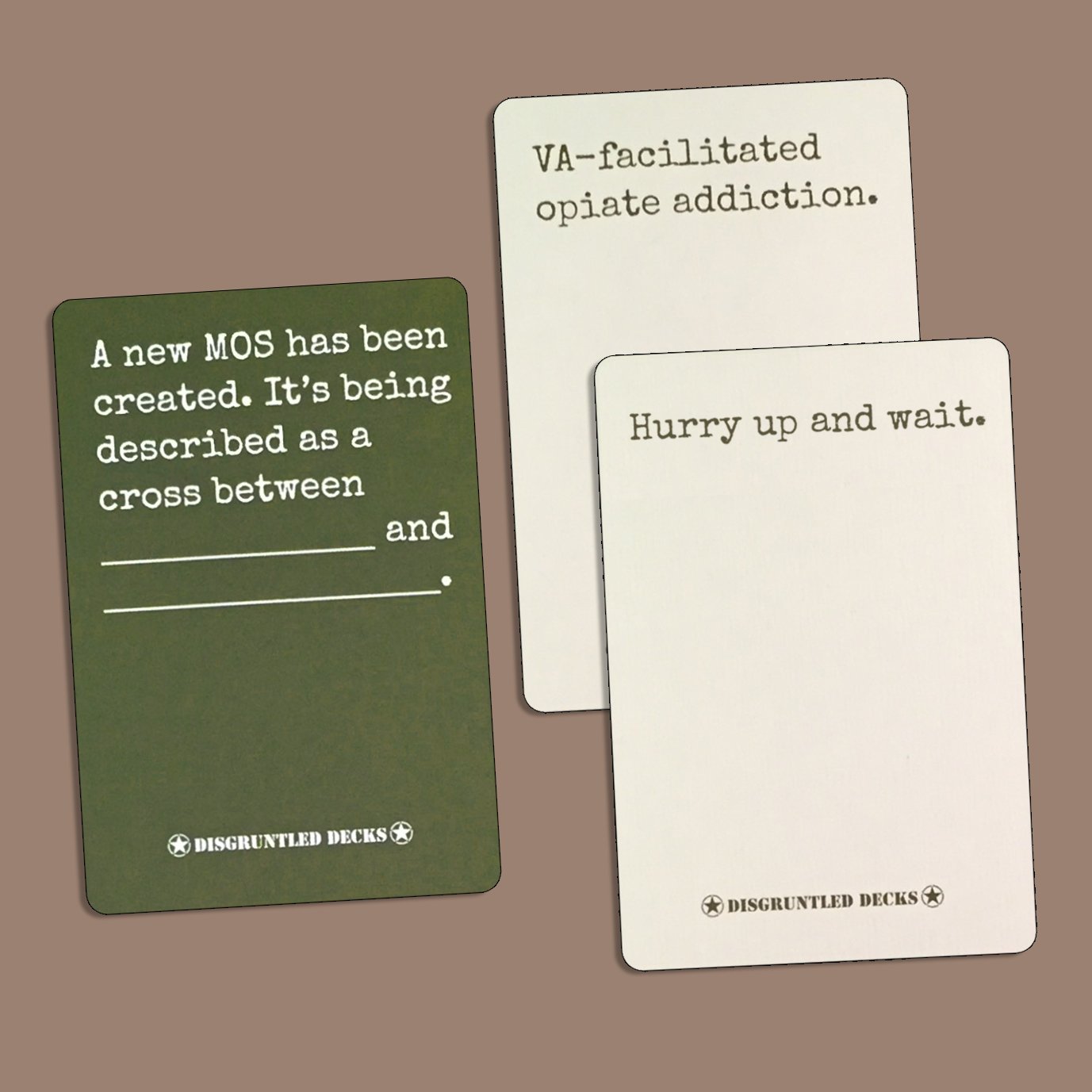 Disgruntled Decks - The Original Military Party Card Game for Veterans - Army-Themed Deck