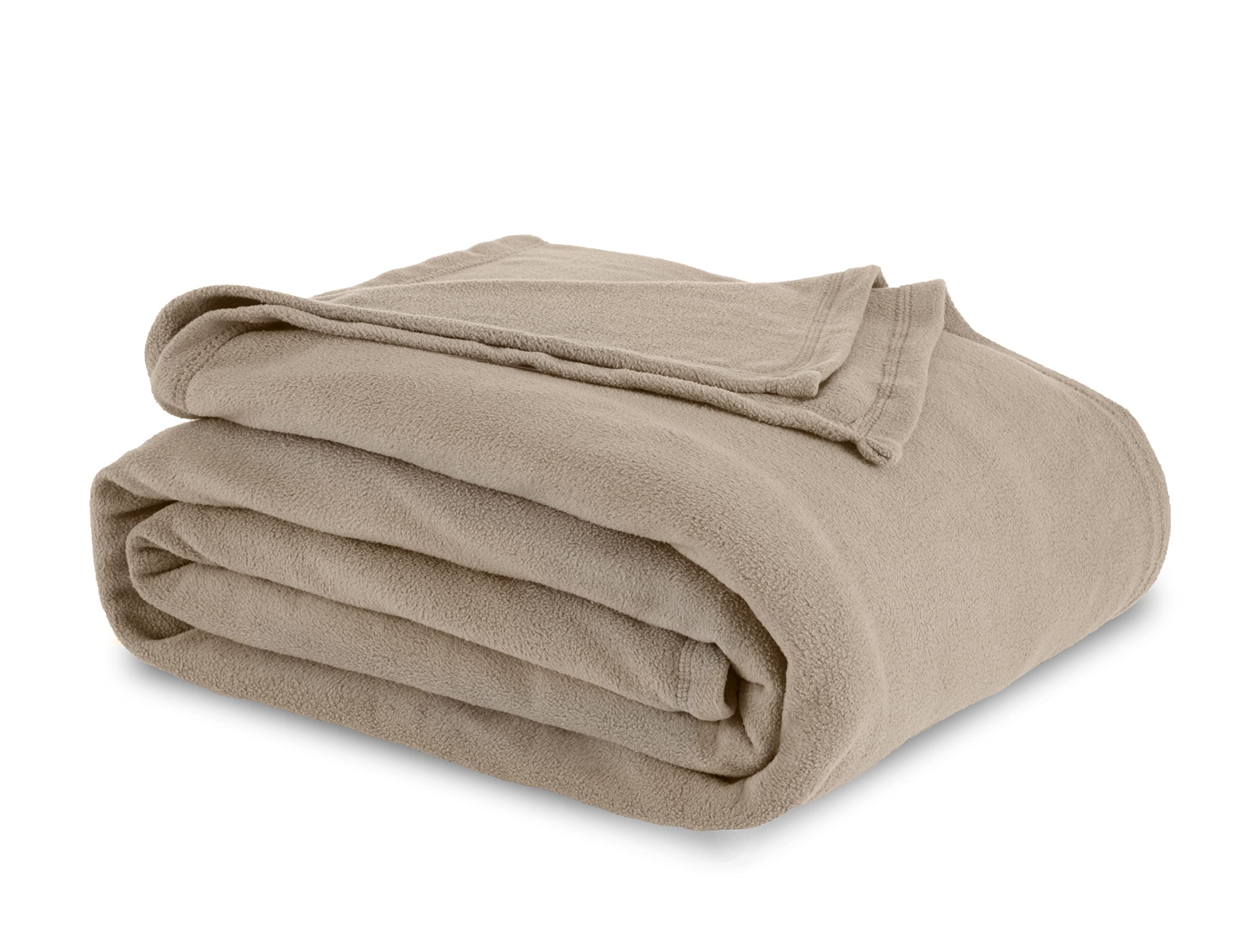 Martex Fleece Blanket Queen Size - Fleece Bed Blanket - All Season Warm Lightweight Super Soft Anti Static Throw Blanket - Beige Blanket - Hotel Quality- Blanket For Couch (90x90 Inches, Beige)