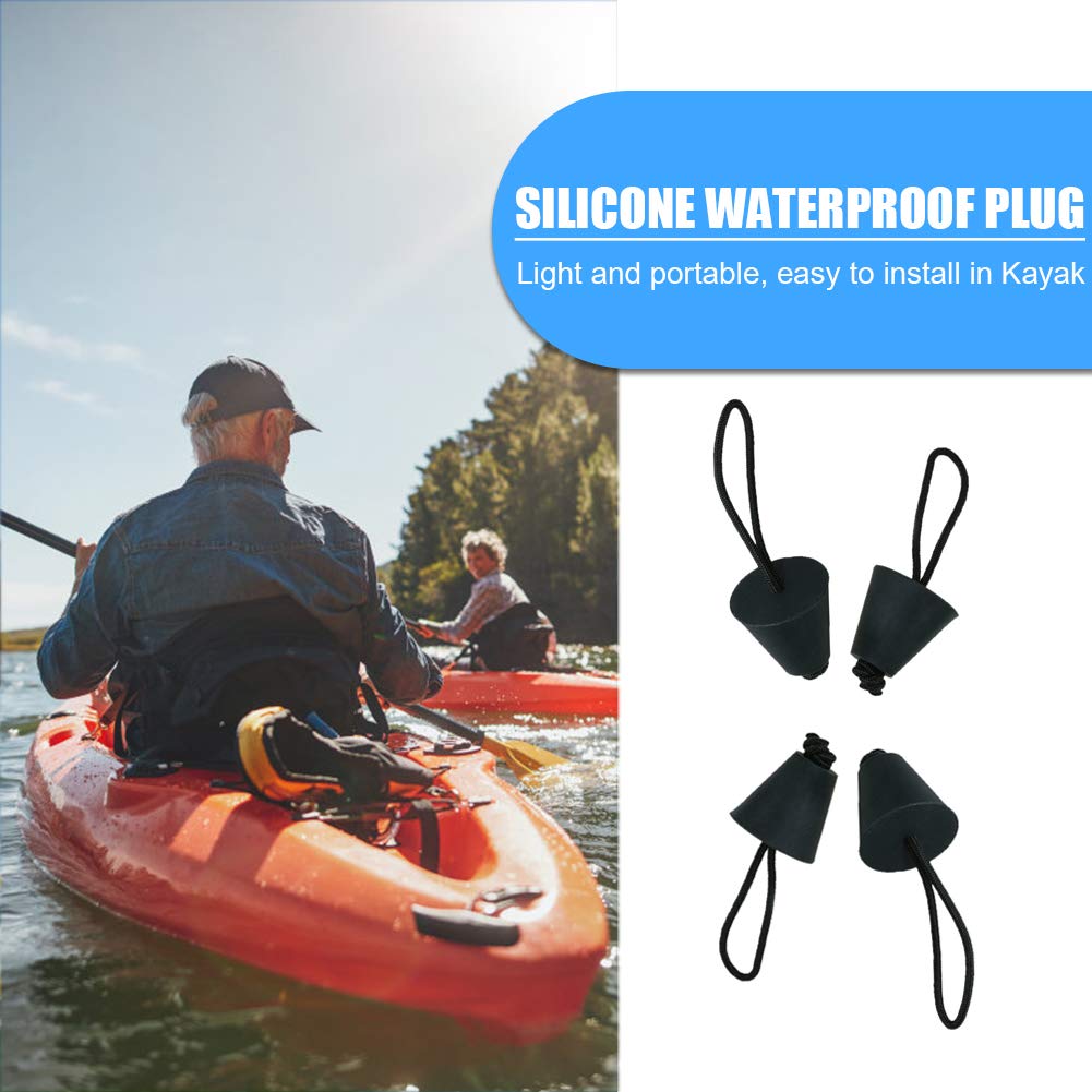ANING 8PC Universal Kayak Canoe Marine Boat Dinghy scupper Plug,Kayak Scupper Plug Kit, Drain Holes Stopper Kit with Cord Rope