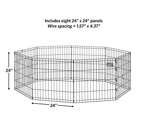 MidWest Homes for Pets Foldable Metal Dog Exercise Pen / Pet Playpen, 24'W x 24'H, 1-Year Manufacturer's Warranty