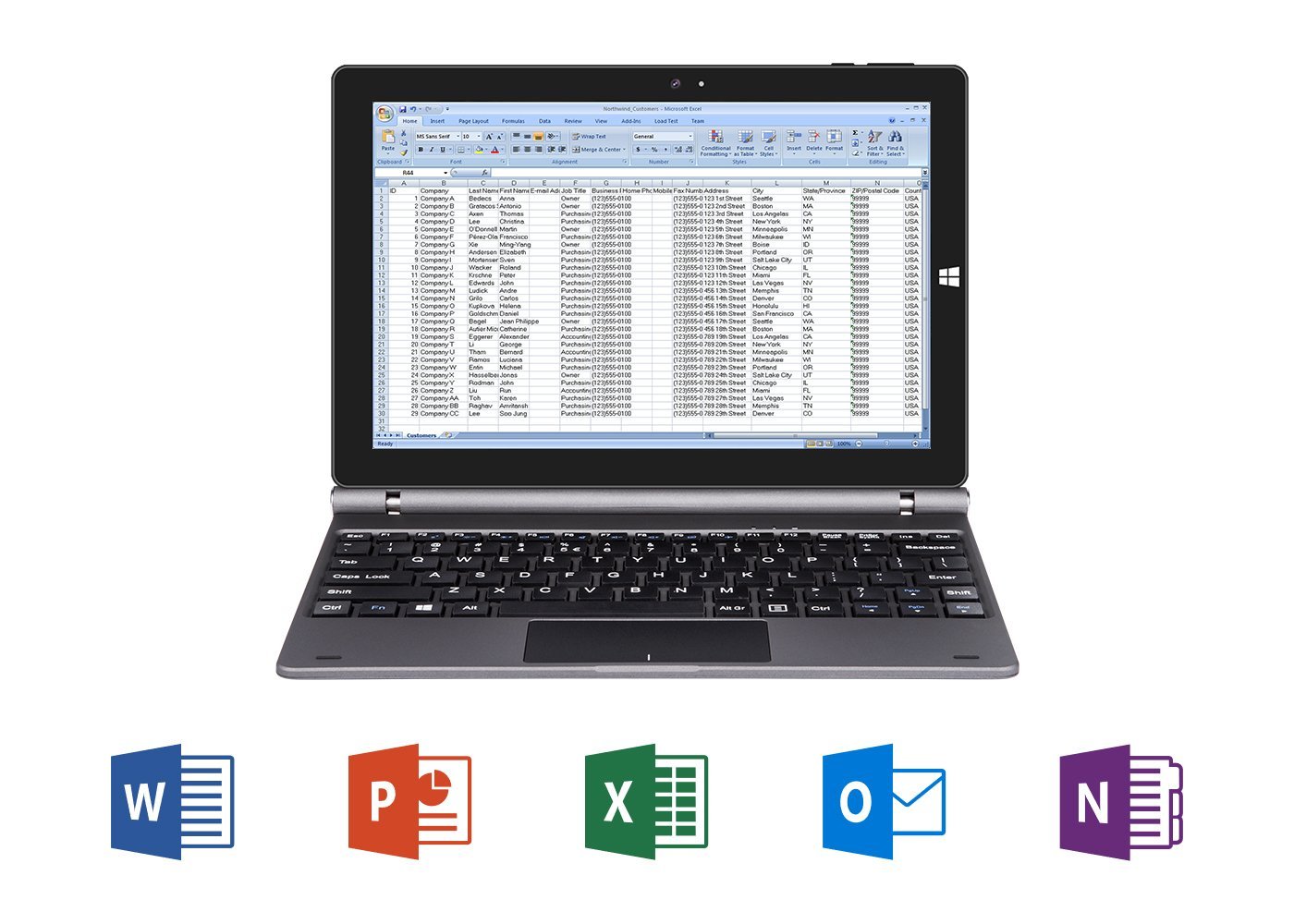 AWOW 10.1 Inch Windows 10 Tablet 2-in-1 Touchscreen Mini Laptop with Detachable Keyboard/IPS 1280x800 /4GB RAM /32GB ROM/Dual Webcam/Bluetooth 4.2/WiFi/HDMI/Micro SD