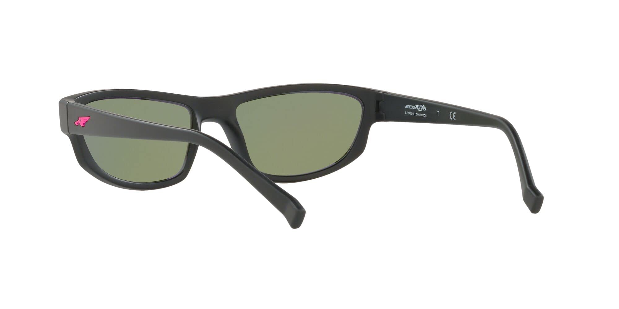 ARNETTE Unisex Sunglasses Matte Black Frame, Grey Mirror Violet Lenses, 56MM
