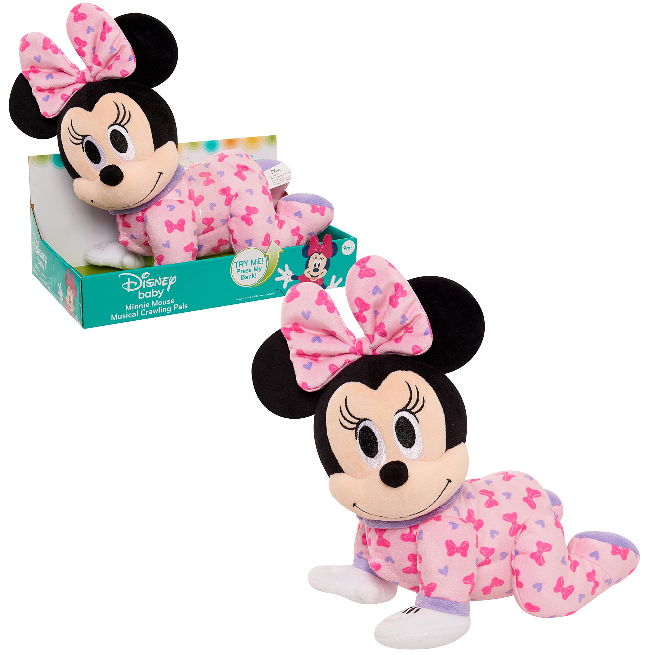 Disney Baby Musical Crawling Pals Plush, Minnie, Officially Licensed Kids Toys for Ages 09 Month by Just Play