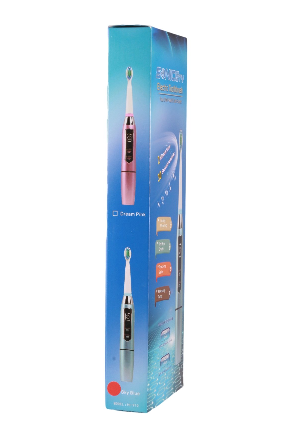 SONICETY Electric Toothbrush HI-910 Sky Blue (Value Pack Includes 3 Brushheads)